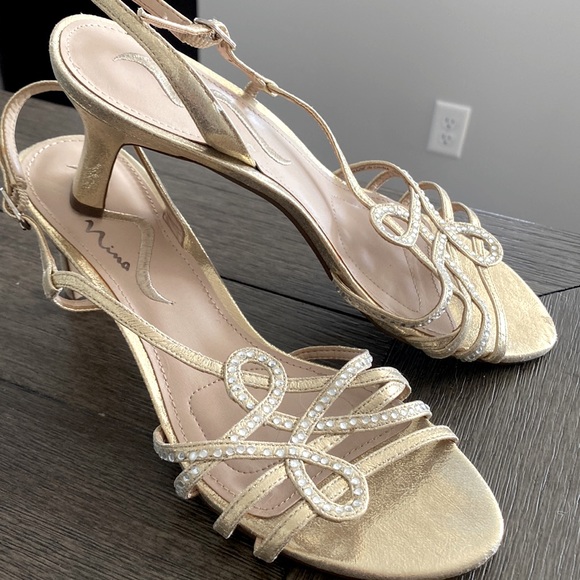 Nina | Shoes | Nina Heels Silver And Gold | Poshmark